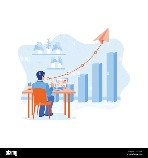 Businessman Analyzing Business Growth Using The Laptop The Laptop