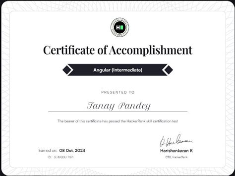 Tanay Pandey On Linkedin Angular Webdevelopment Frontend Hackerrank Certification Javascript