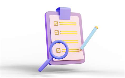 Premium Psd Document Clipboard With Megnifyglass And Pencil Sign On