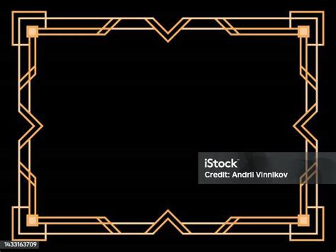 아르 데코 프레임 빈티지 선형 테두리 초대장 전단지 및 인사말 카드에 대한 템플릿을 디자인합니다 기하학적 황금 프레임 1920 년대의 스타일 1930 년대 벡터