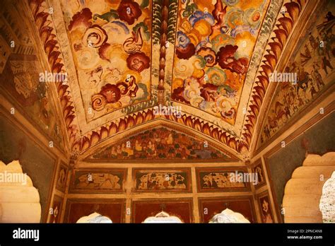 Colorful Ceiling Of Small Chhatri Near Zanana Kund Ladies Pool