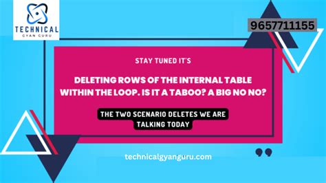 Deleting Rows Of The Internal Table Within The Loop Is It A Taboo A