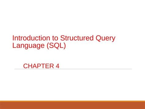 Structured Query Language Sql Lecture 5 Introduction To Databases 1007156anr