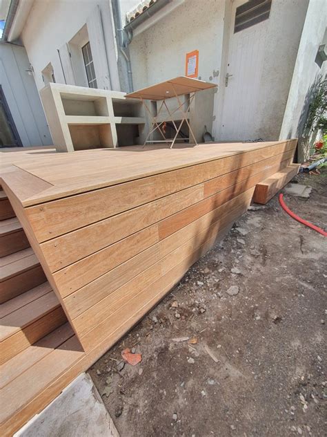 Habillage Dune Dalle En Béton Par Une Terrasse En Bois Exotique