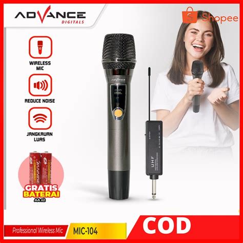 Jual Mic Wireless Single Mic Mik Mix Suara Mantap Mic Profesional Wireless MIC Advance