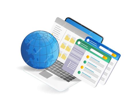 Premium Vector Web Hosting Concept Isometric Flat Design Vector Illustration