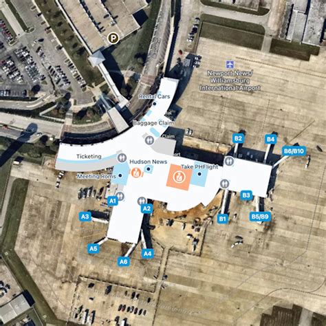 Newport News Airport Map Guide To Phfs Terminals