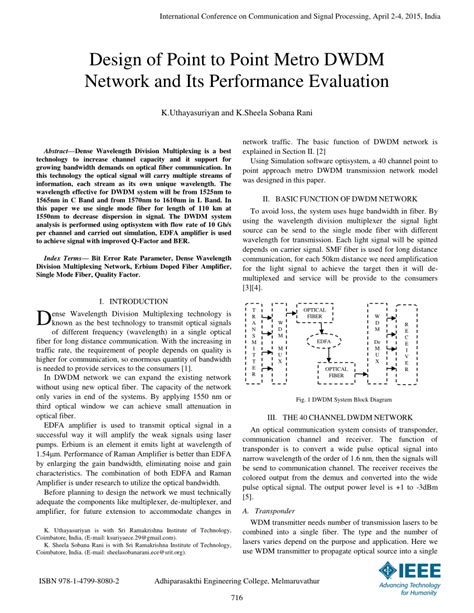 Pdf Design Of Point To Point Metro Dwdm Network And Its Performance