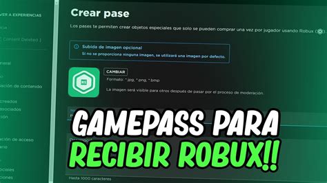 COMO HACER UN GAMEPASS PARA RECIBIR ROBUX 2023 YouTube