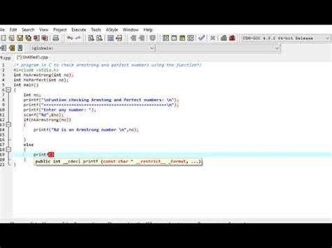 Program In C To Check Armstrong And Perfect Numbers Using The Function Perfect Number Numbers