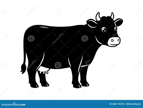 Black Cow Clip Art Stock Illustration Illustration Of Udder 360174578