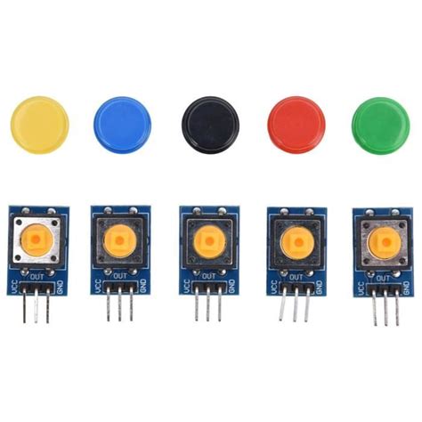 Duokon Module de boutons Module de Bouton Pièces avec Couvercles de Couleur Interrupteur à