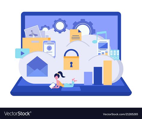 Cloud Storage Security Data Royalty Free Vector Image