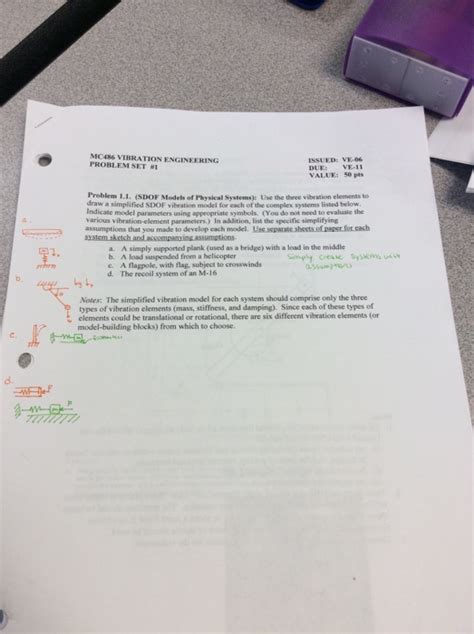 Solved Use The Three Vibration Elements To Draw A Simplified Chegg