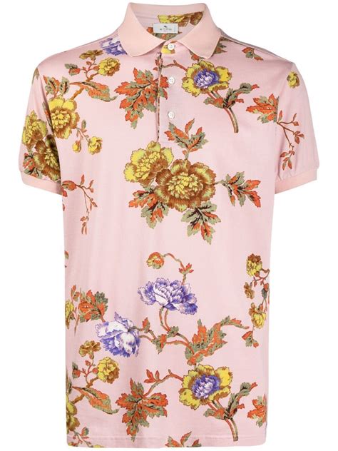Etro Floral Print Polo Shirt 228 Lookastic