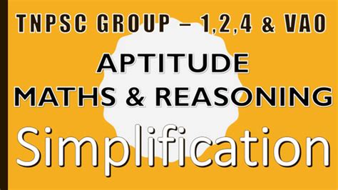 Tnpsc Tnpsc Simplification Part 1 For Group 1 2 2a And 4 Simplifying Methods In Tamil