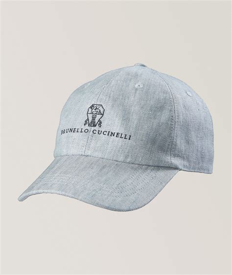 Brunello Cucinelli Logo Script Linen Baseball Cap Hats Harry Rosen