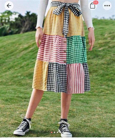 Patchwork Skirt Upcycle Clothes Quilted Clothes Colorful Fashion