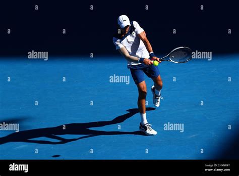 Melbourne Vic January 18 Novak Djokovic Srb During Day Four Match