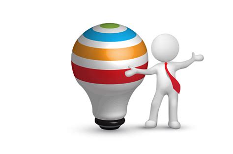 3d 남자와 전구 아이디어 아이콘입니다 창의적인 아이디어 기호 벡터 0명에 대한 스톡 벡터 아트 및 기타 이미지 0명 3차원 형태 개념 기호 Istock