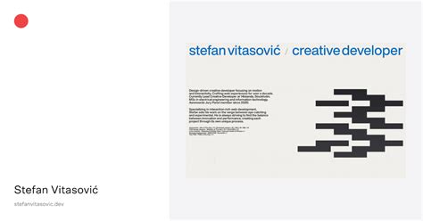 Stefan Vitasović Web Design Inspiration Siteinspire