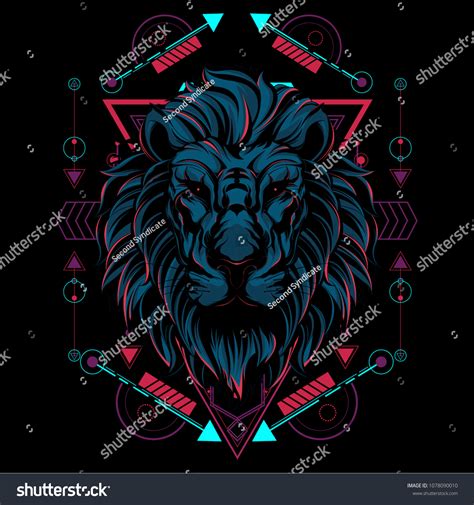 Lion Sacred Geometry Stock Vector Royalty Free 1078090010 Shutterstock