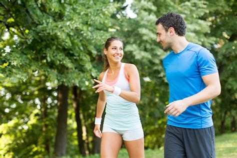 Premium Photo Young Couple Running