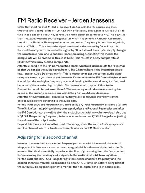 Fm Radio Receiver Pdf Frequency Modulation Sampling Signal