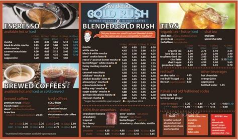 Java Detour Menu In Marysville Ca Order Delivery And Reviews
