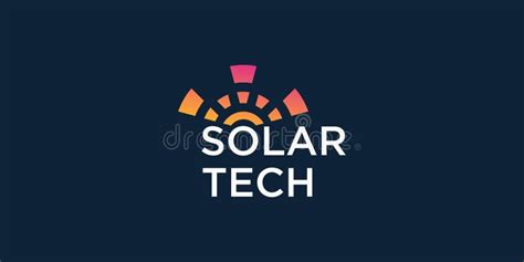 Solar Tech Logo Design Idea With Modern Style Concept Stock Vector