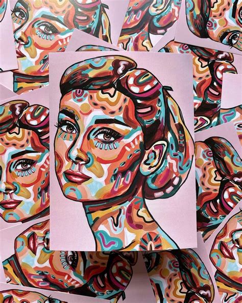 Audrey Print Digital Art Illustration Line Art Drawings Portrait Art