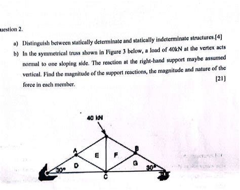 Question 2 A Distinguish Between Statically Determinate And Statically