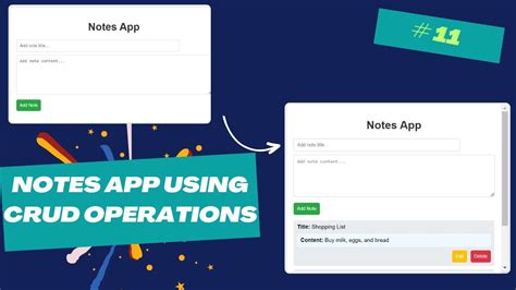 Notes App Using Crud Operations Create Read Update Delete In