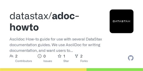 Github Datastaxadoc Howto Asciidoc How To Guide For Use With