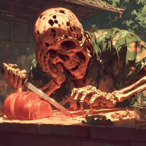 Premium Photo Skull Chef A Surreal Culinary Adventure