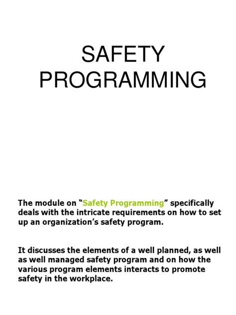 Ssk Safety Programming Pdf Safety Occupational Safety And Health