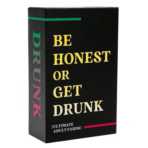 Be Honest Or Get Drunk Game Card Ultimate Adult Drinking Game For