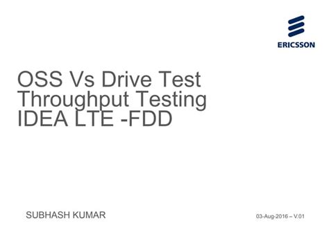 Oss Vs Drive Test Pdcp Throughput Pptx