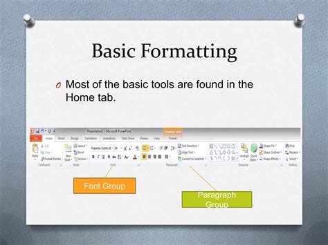 basic formatting ppt
