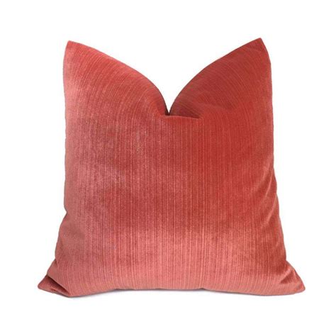 Robert Allen Coral Reef Pink Plush Strie Velvet Pillow Cover Aloriam