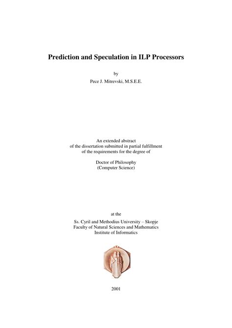 Pdf Prediction And Speculation In Ilp Processors