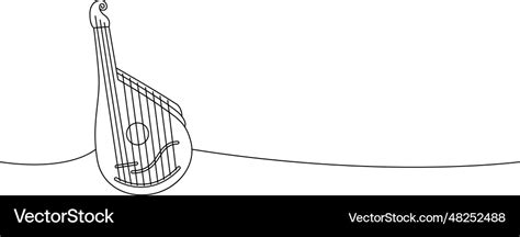 Bandura String Instrument One Line Continuous Vector Image