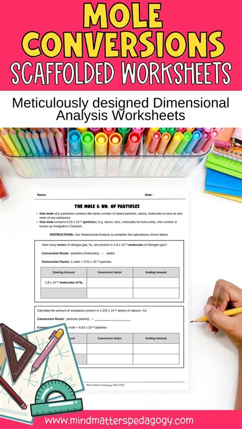 Moles Conversions Dimensional Analysis Worksheets Dimensional
