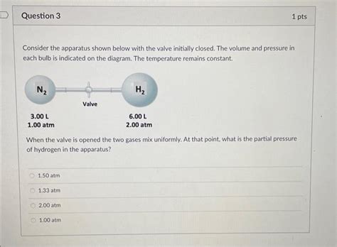 Solved Consider The Apparatus Shown Below With The Valve Chegg