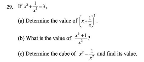 29 if x2 x21 3 a determine the value of x x1 2 b what is the va