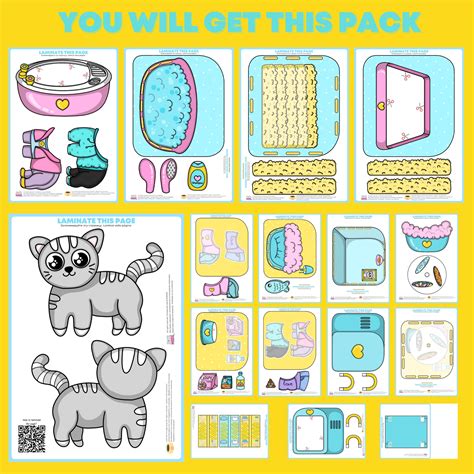 Printable Paper Dollhouse With Cat House Busy Book