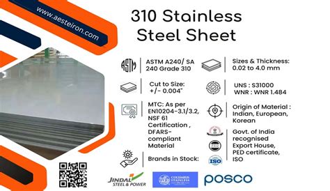 310 Stainless Steel Sheet And 310s Plate Strip Coil Foil Supplier
