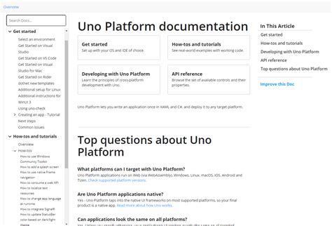 New Uno Platform Docs Launched