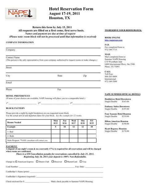 Hotel Reservation Form
