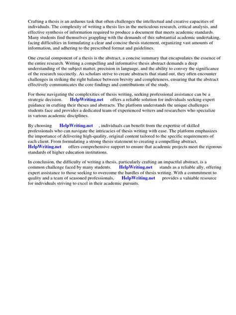 Thesis Abstract Samples Pdf Career And Growth Art